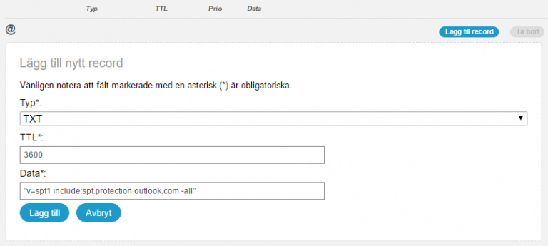 Microsoft 365: Lägga in DNS-poster | SupportWiki SE